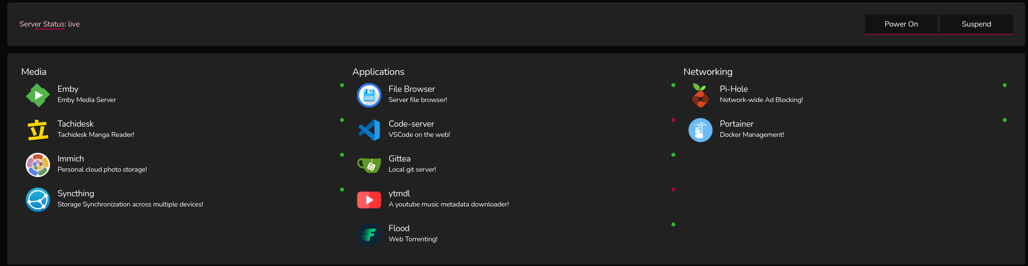 Home Server Dashboard – Sayo / Jelly